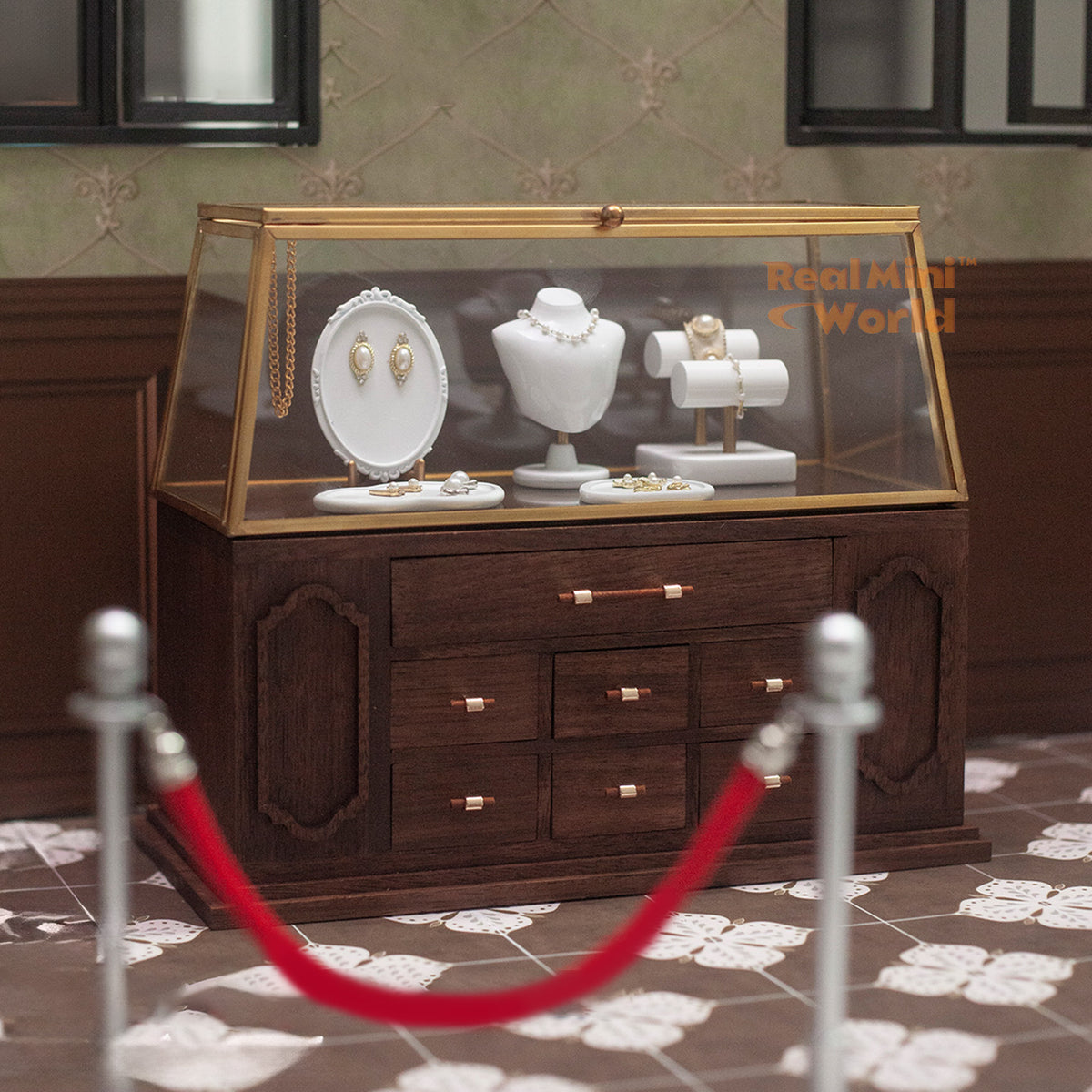 Miniature Crowd Control Stanchions With Red Rope | Dollhouse Shop ...