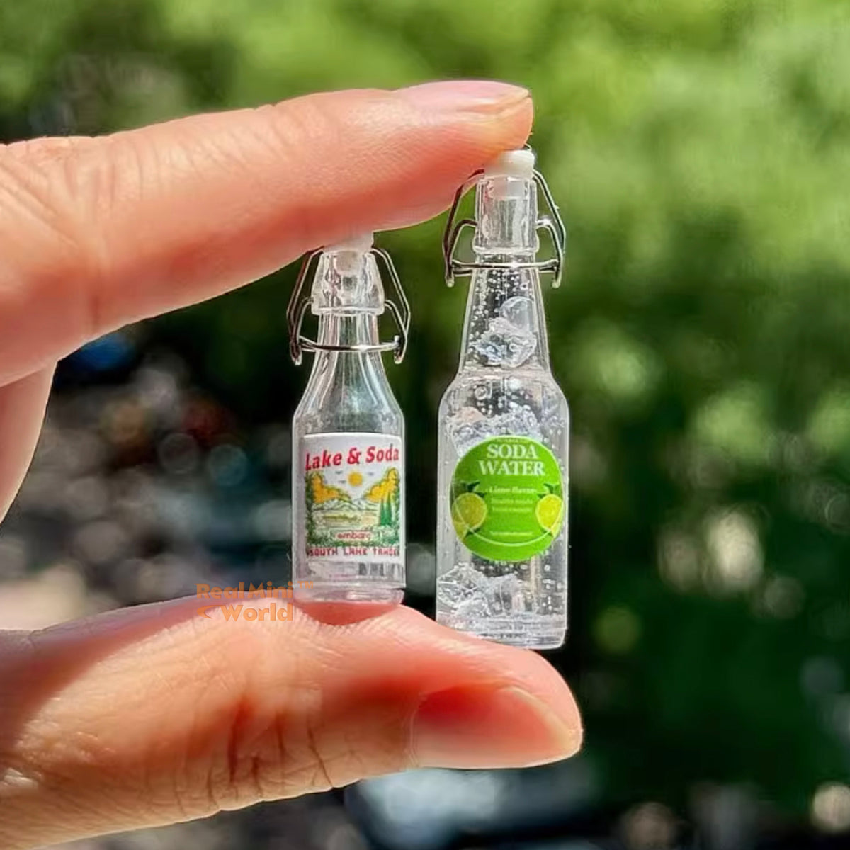 Miniature REAL Lime Soda Bottle Set in Retro Style | Mini Cooking Shop ...