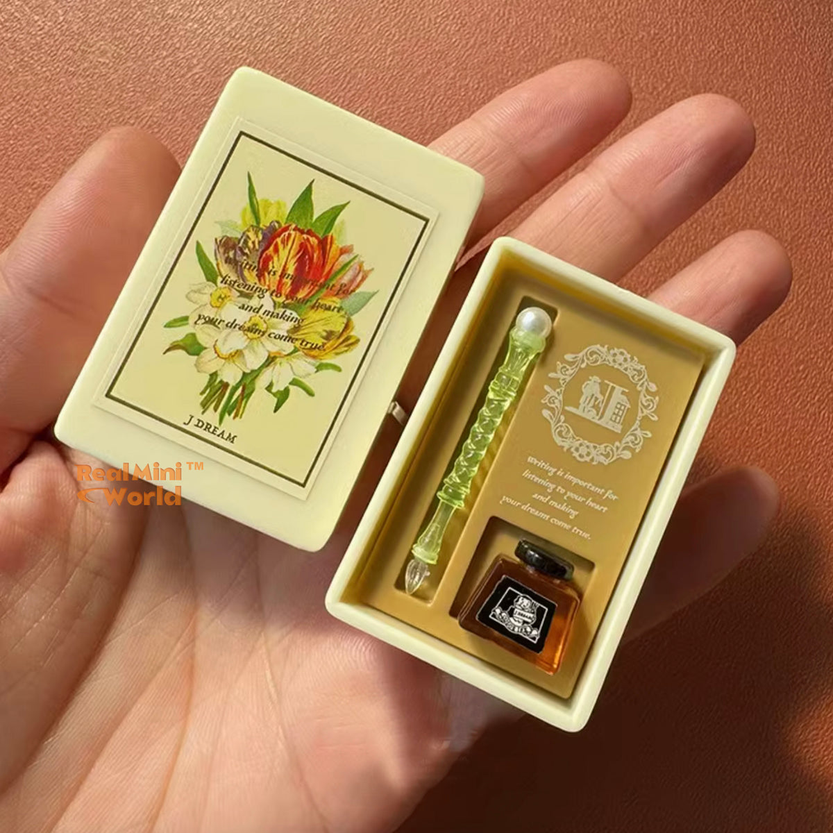 Miniature Vintage Writing Set | Dollhouse Miniature Shop – Real Mini World