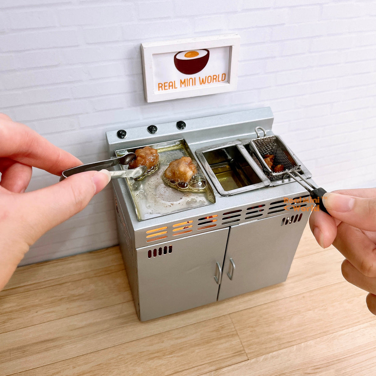 Mini REAL Cooking Stainless Griddle + Deep Frier Set|Tiny Cooking Shop ...