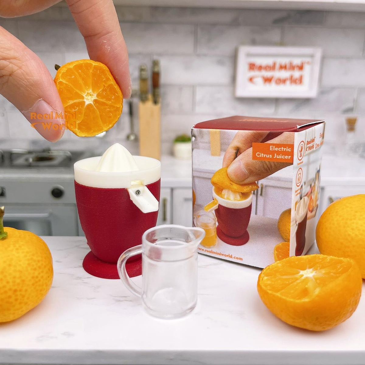 Miniature REAL Electric Citrus Squeezer (Red) | Mini Food Cooking Shop ...
