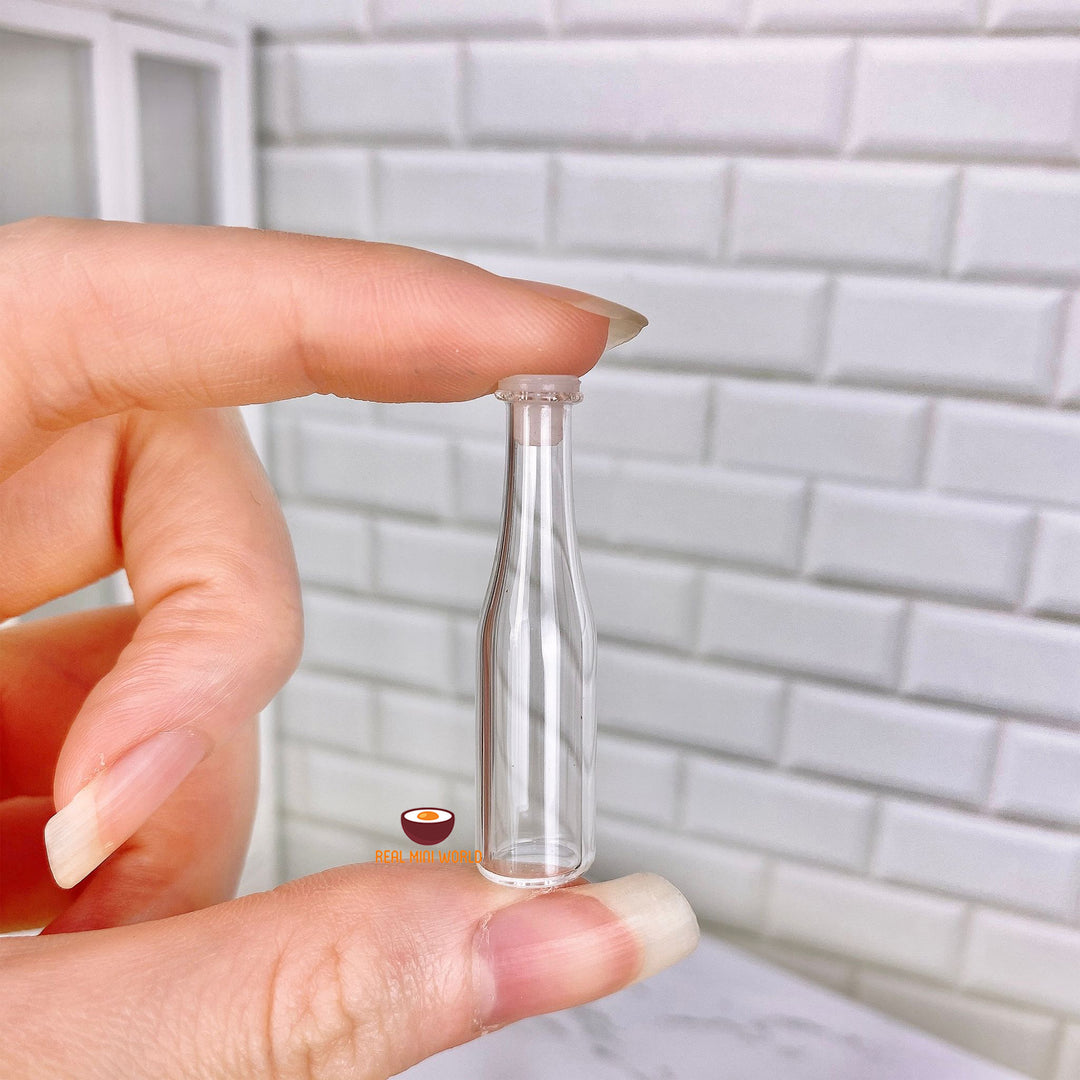 Miniature 1:12 Glass Bottle With Lid | Mini Cooking Shop – Real Mini World
