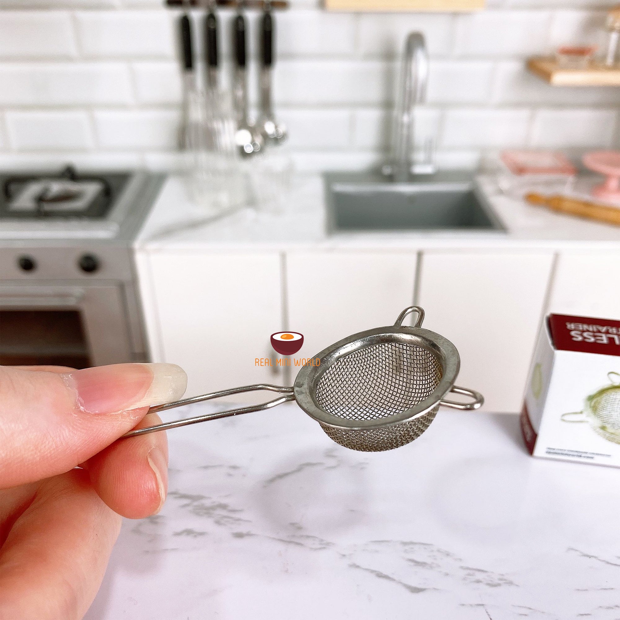 Miniature Stainless Steel Real Strainer | Mini Cooking Shop – Real Mini ...