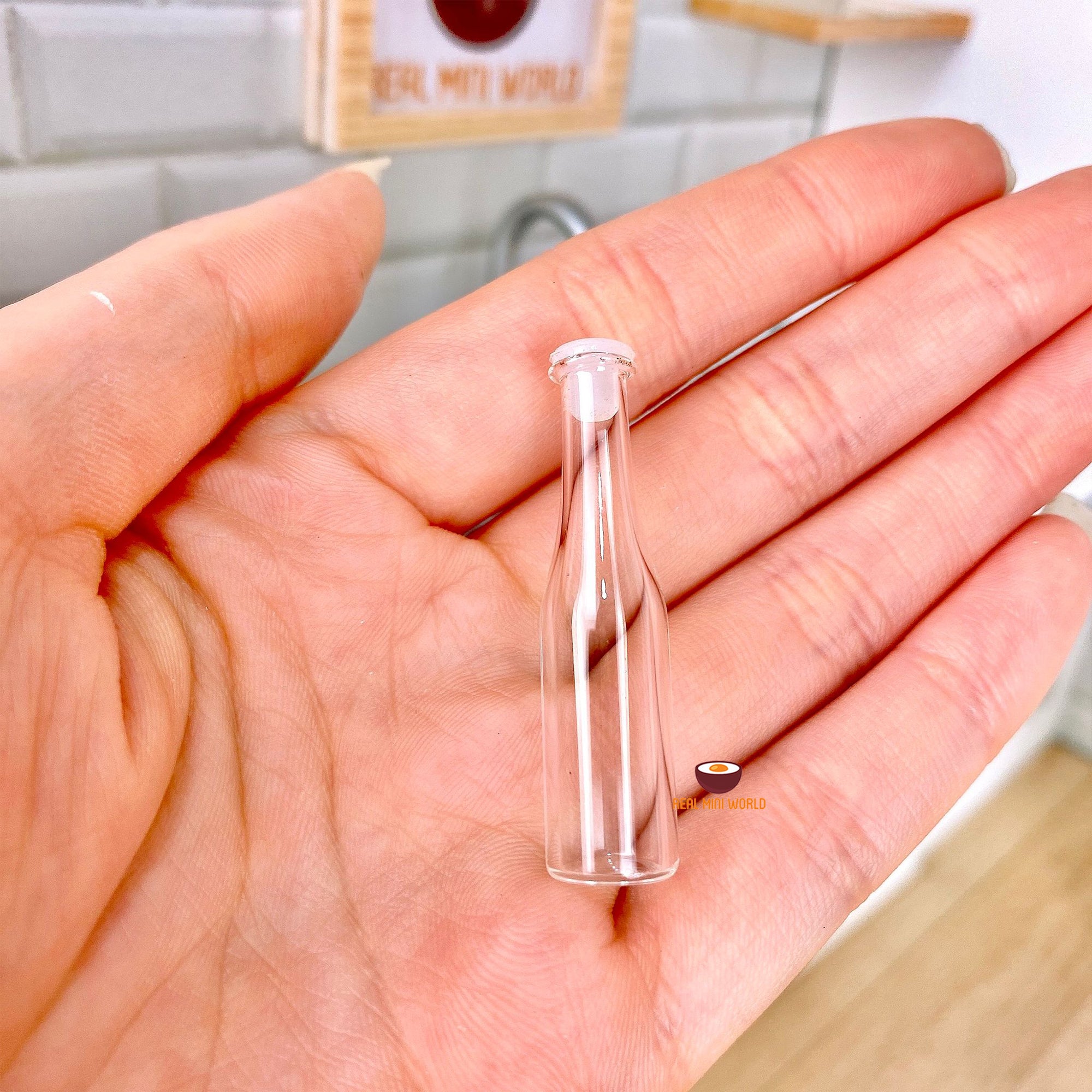 Miniature 1:12 Glass Bottle With Lid | Mini Cooking Shop – Real Mini World