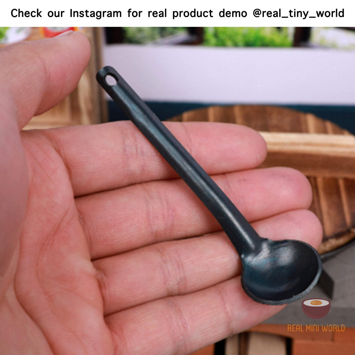 Miniature iron cast ladle : cook real mini food | Real Mini World
