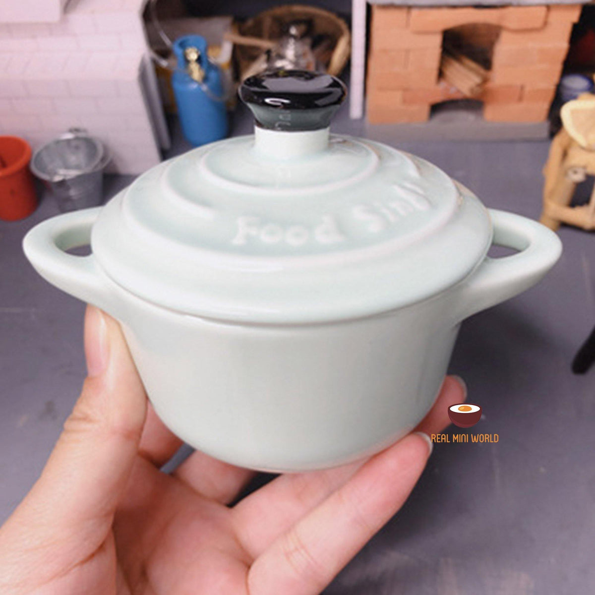 Miniature ceramic pot : can cook real mini food | Real Mini World