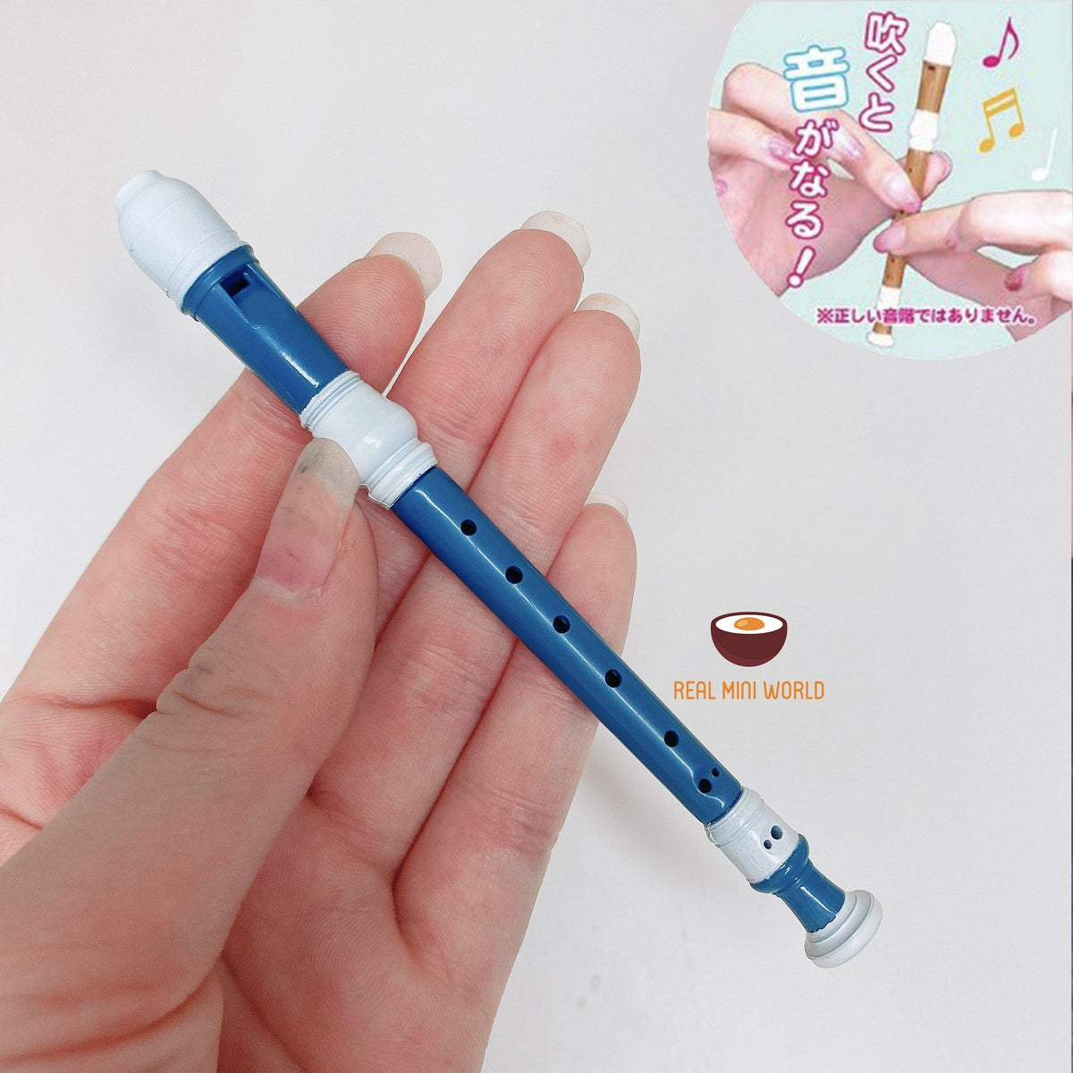 REAL WORKING miniature flute blue : play real music | Real Mini World