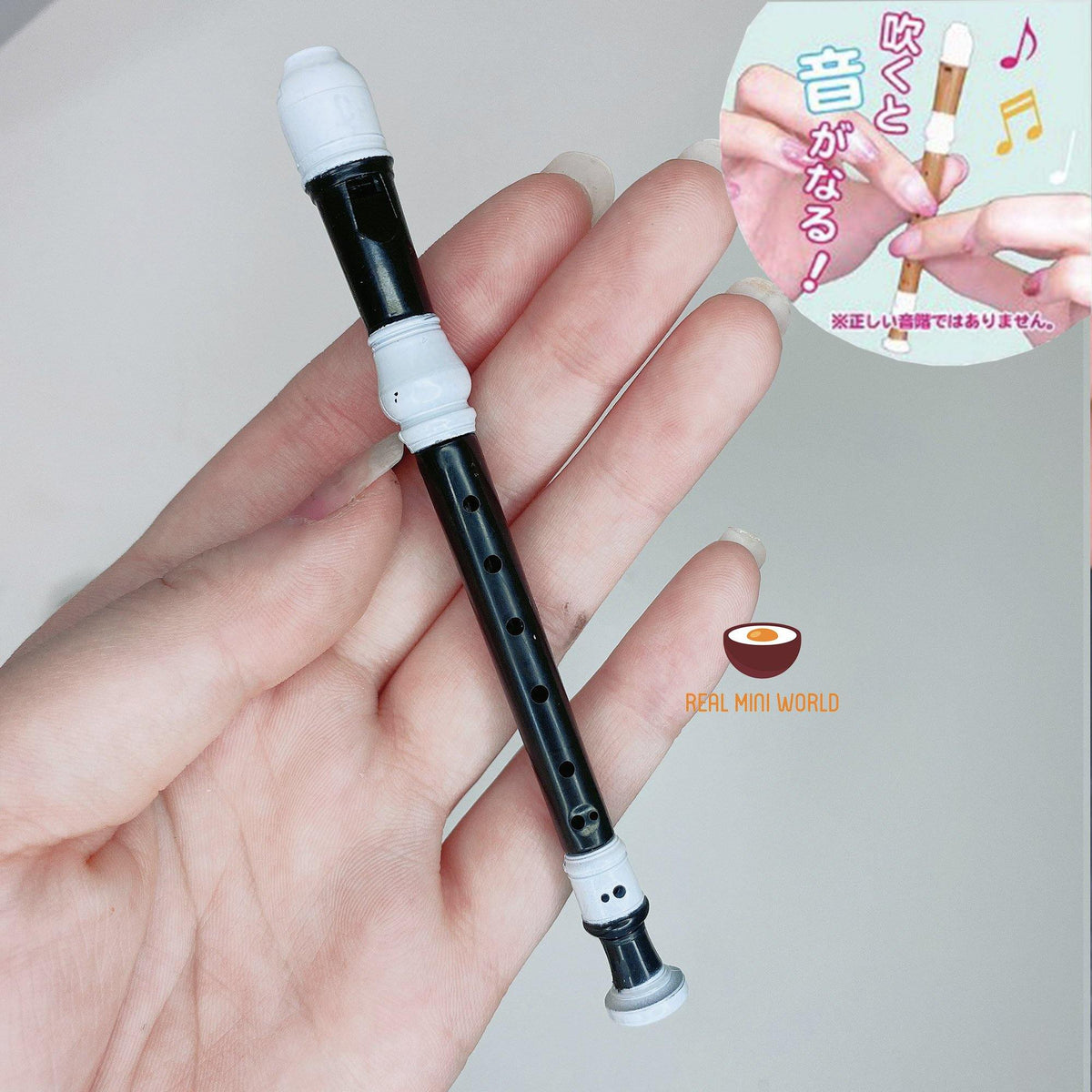 REAL WORKING miniature flute black : play real music | Real Mini World