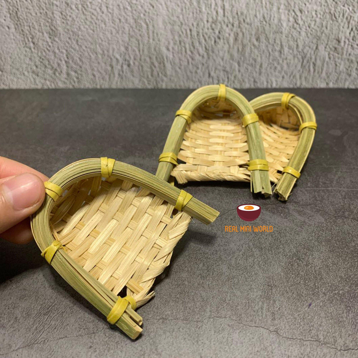 Miniature Vintage Bamboo Fruit Basket : tiny cooking kitchen | Real ...