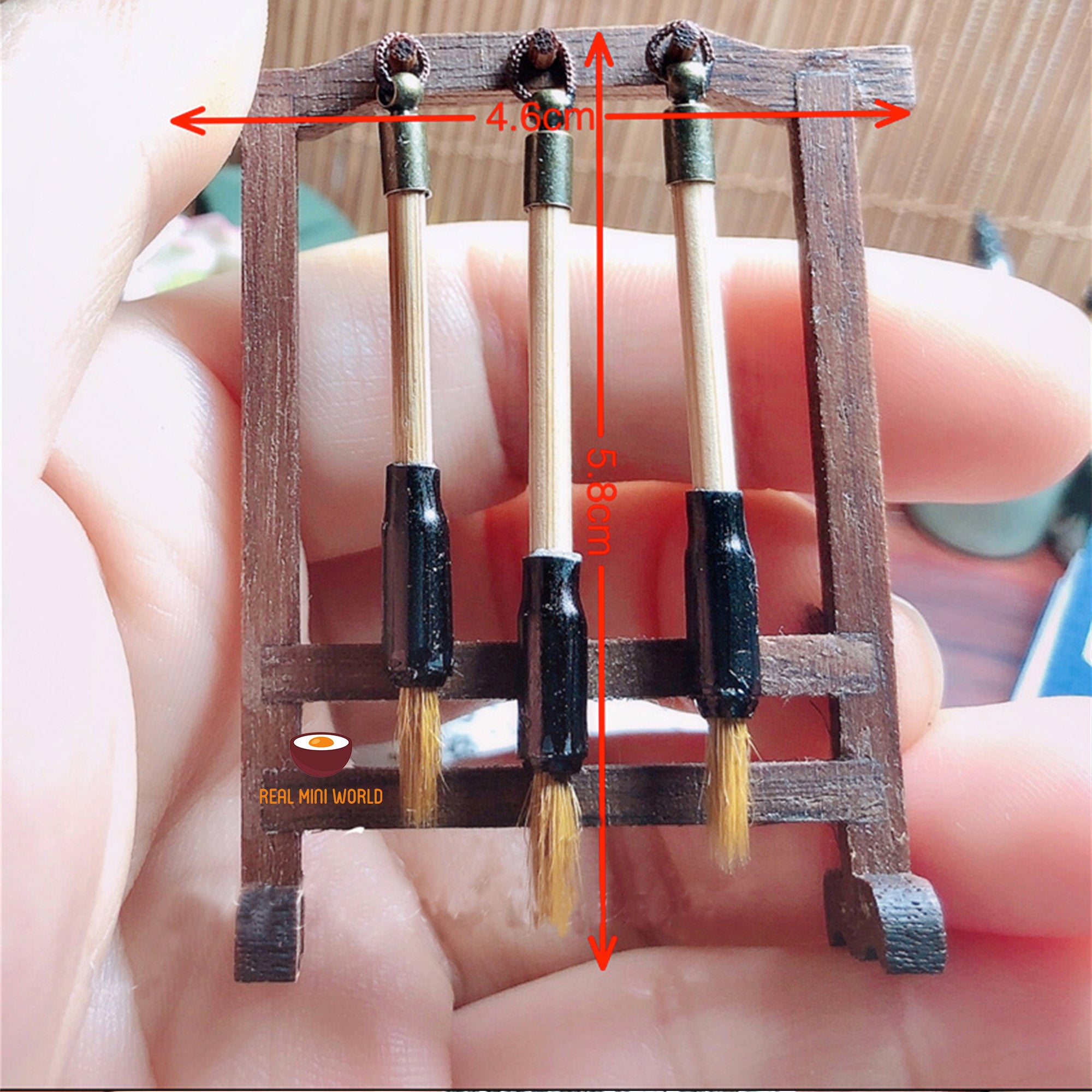 1:12 REAL WORKING miniature paint brush (can make real tiny drawings ...