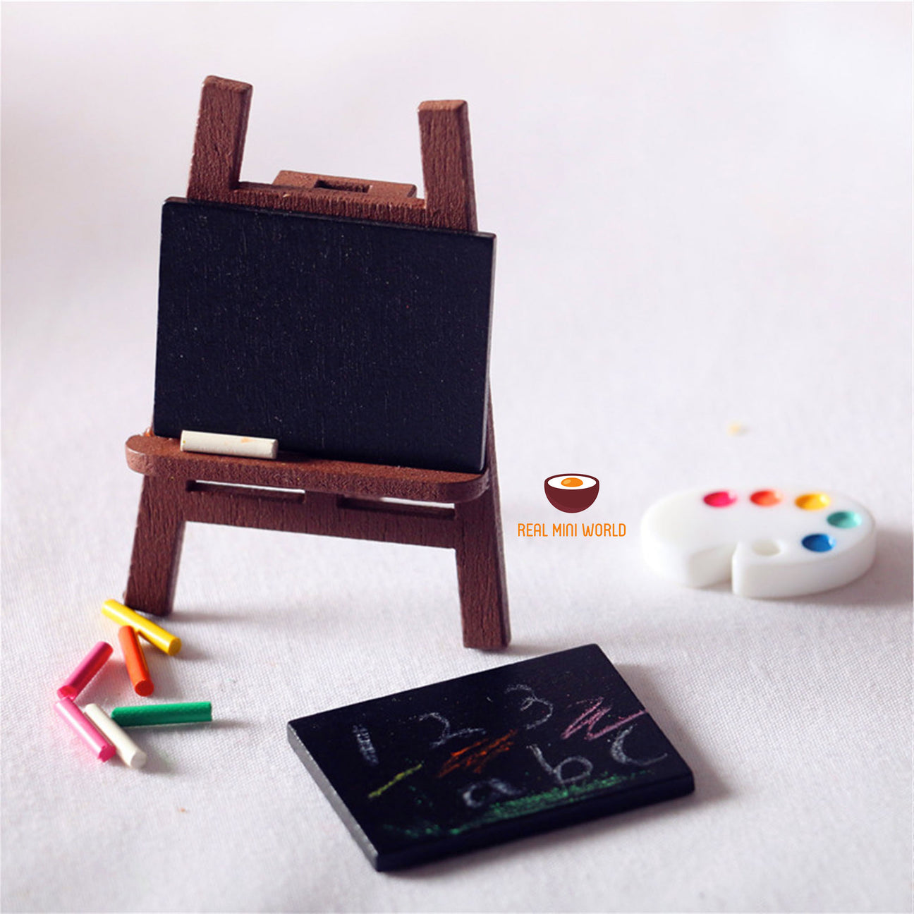 REAL miniature chalkboard and chalk set (can make real tiny art drawin ...