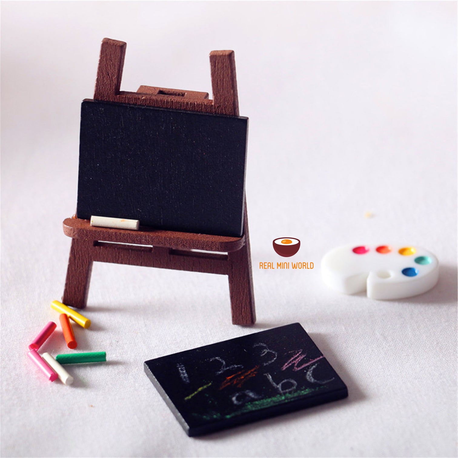 REAL miniature chalkboard and chalk set (can make real tiny art drawin ...