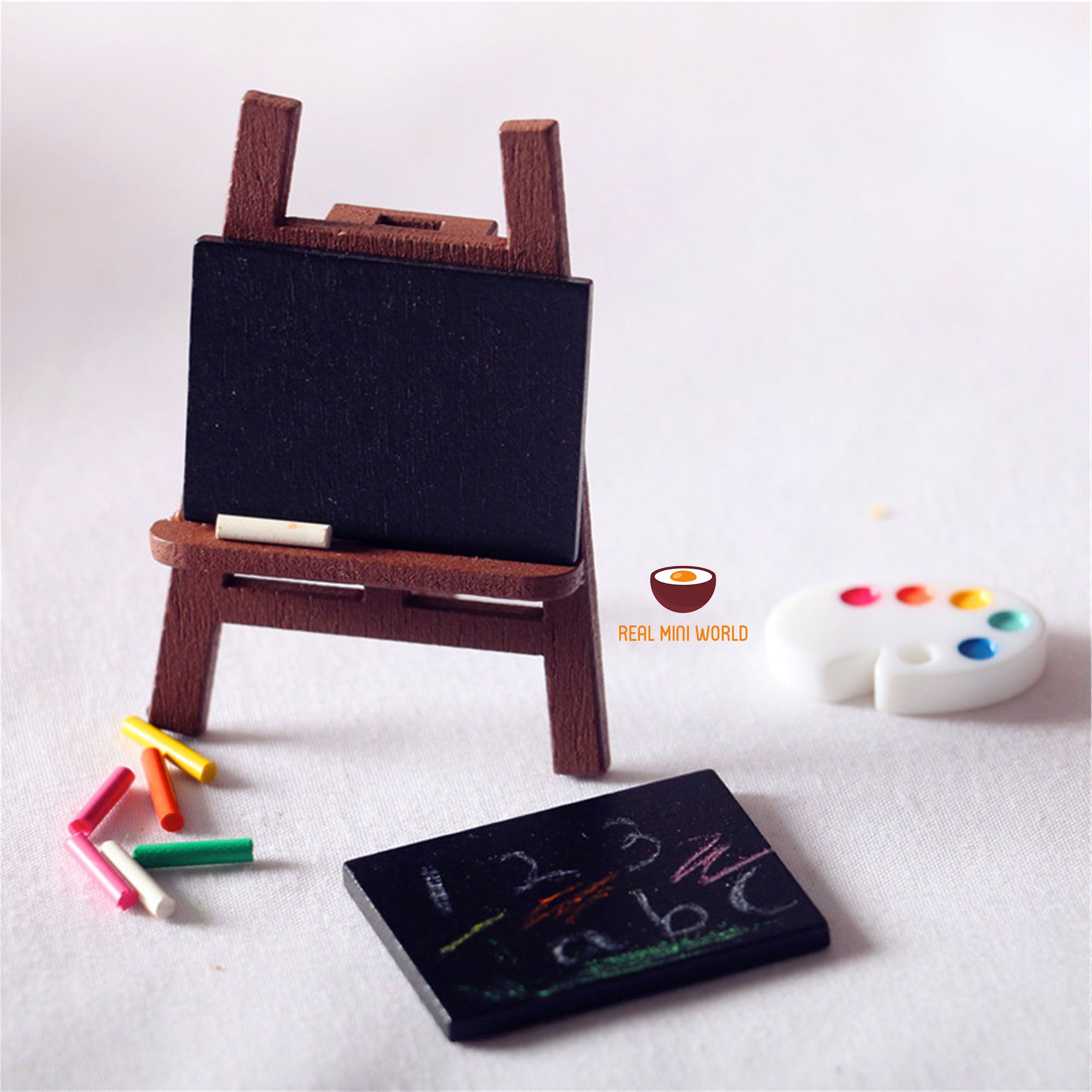 REAL miniature chalkboard and chalk set (can make real tiny art drawin ...