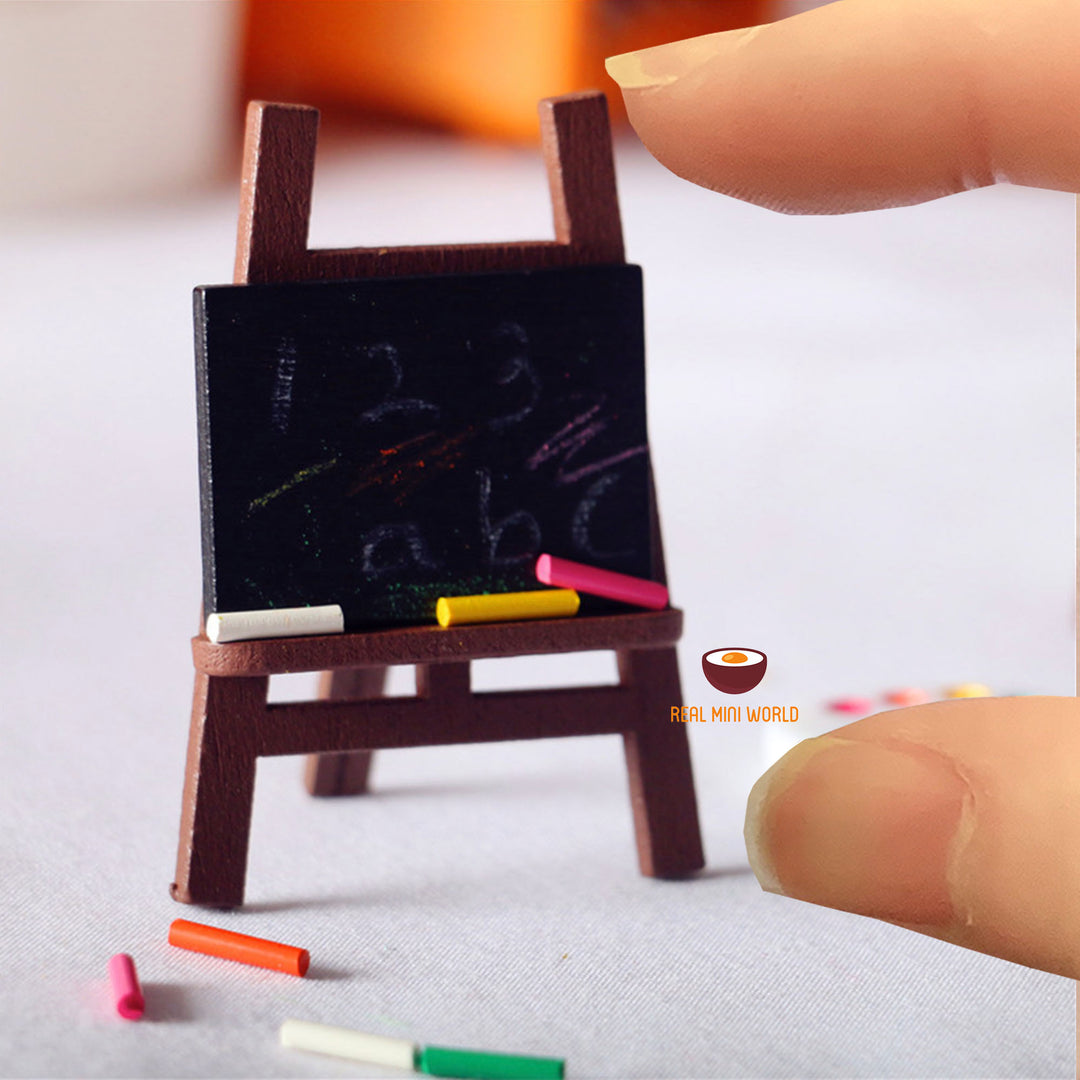 REAL miniature chalkboard and chalk set (can make real tiny art drawin ...
