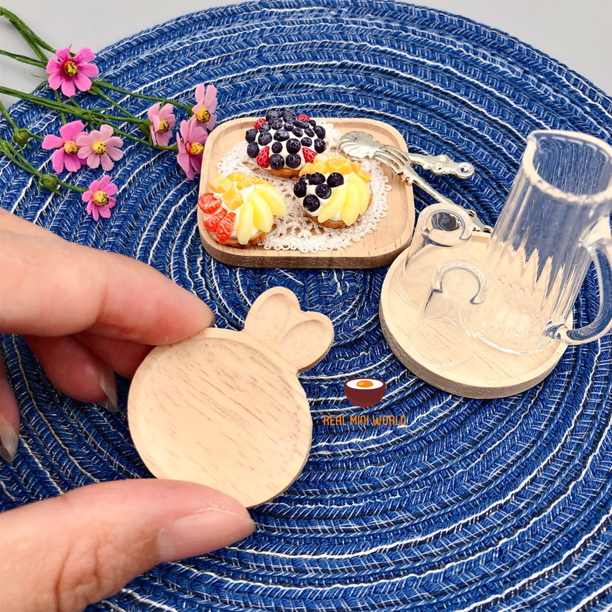 Miniature Kitchen Cute Wooden Plate | Mini Cooking Shop – Real Mini World