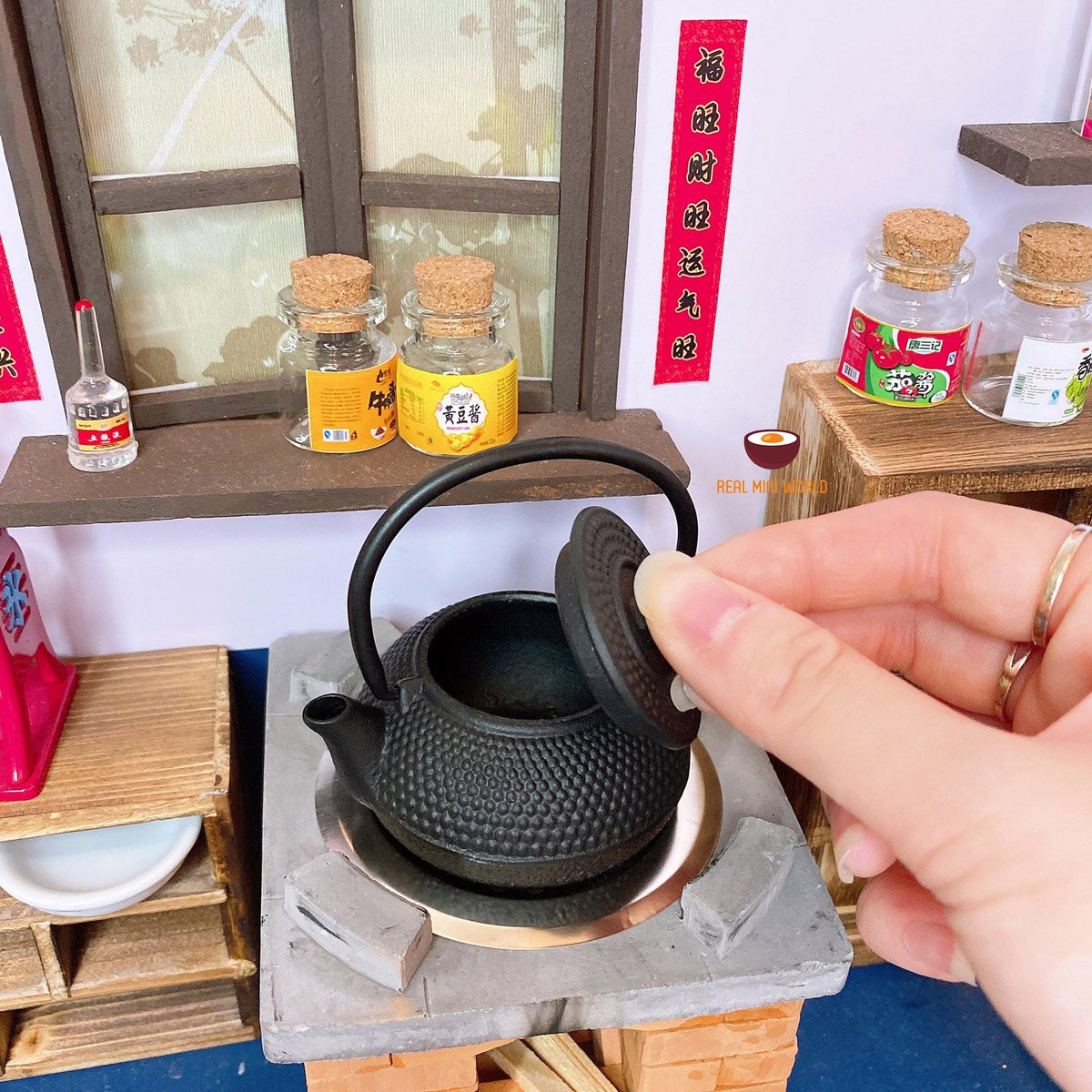 Miniature Real Cooking Iron Kettle cook real mini food at Mini Kitchen ...