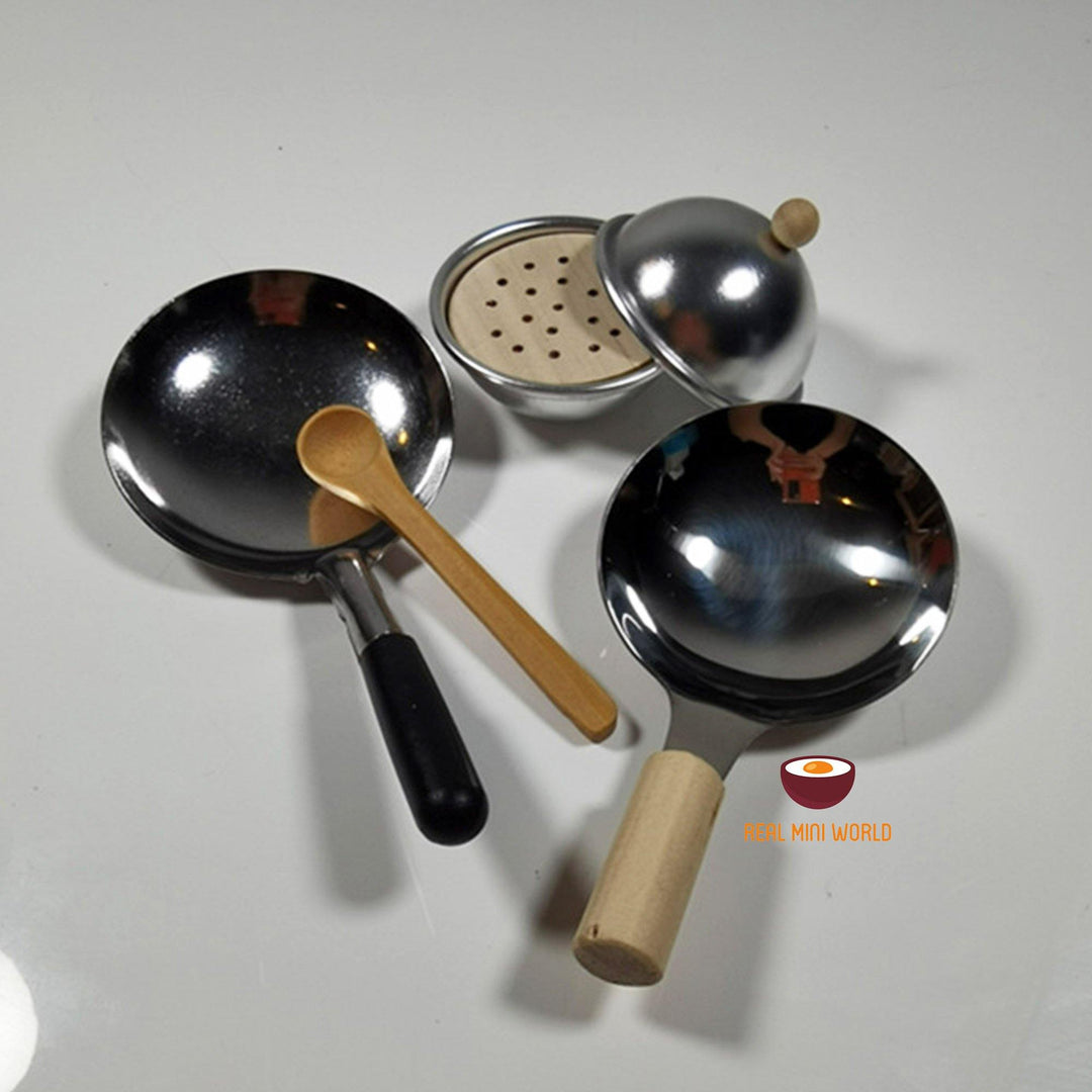 Miniature stainless steel cookware set : cook real mini food | Real ...